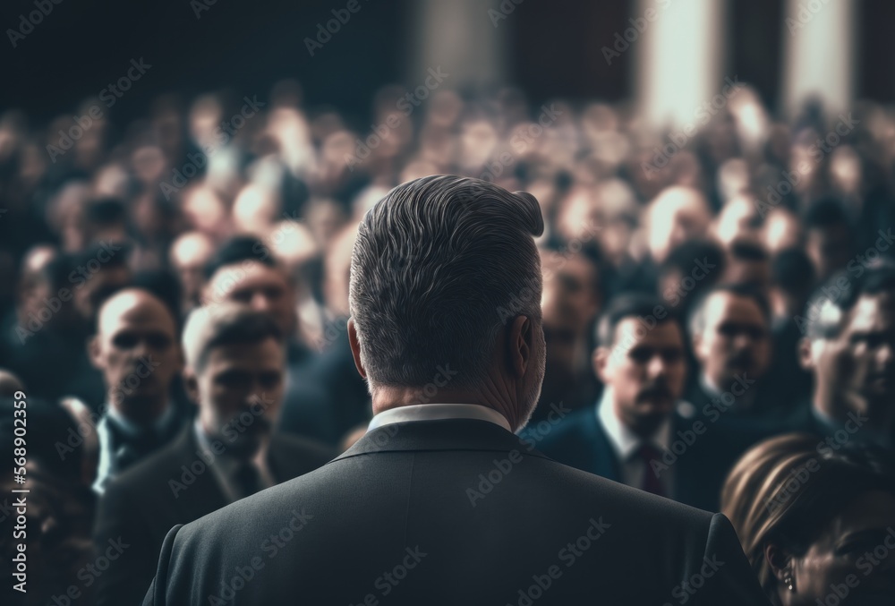 political speech crowd city around the world, generative by AI Stock ...