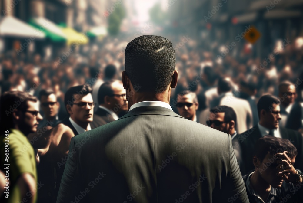 political speech crowd city around the world, generative by AI Stock ...