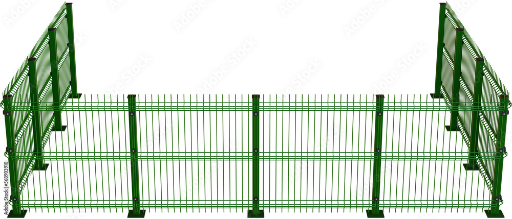 Green Metal V Mesh Fence. Weld Mesh Panel Fence Systems - Fencing ...