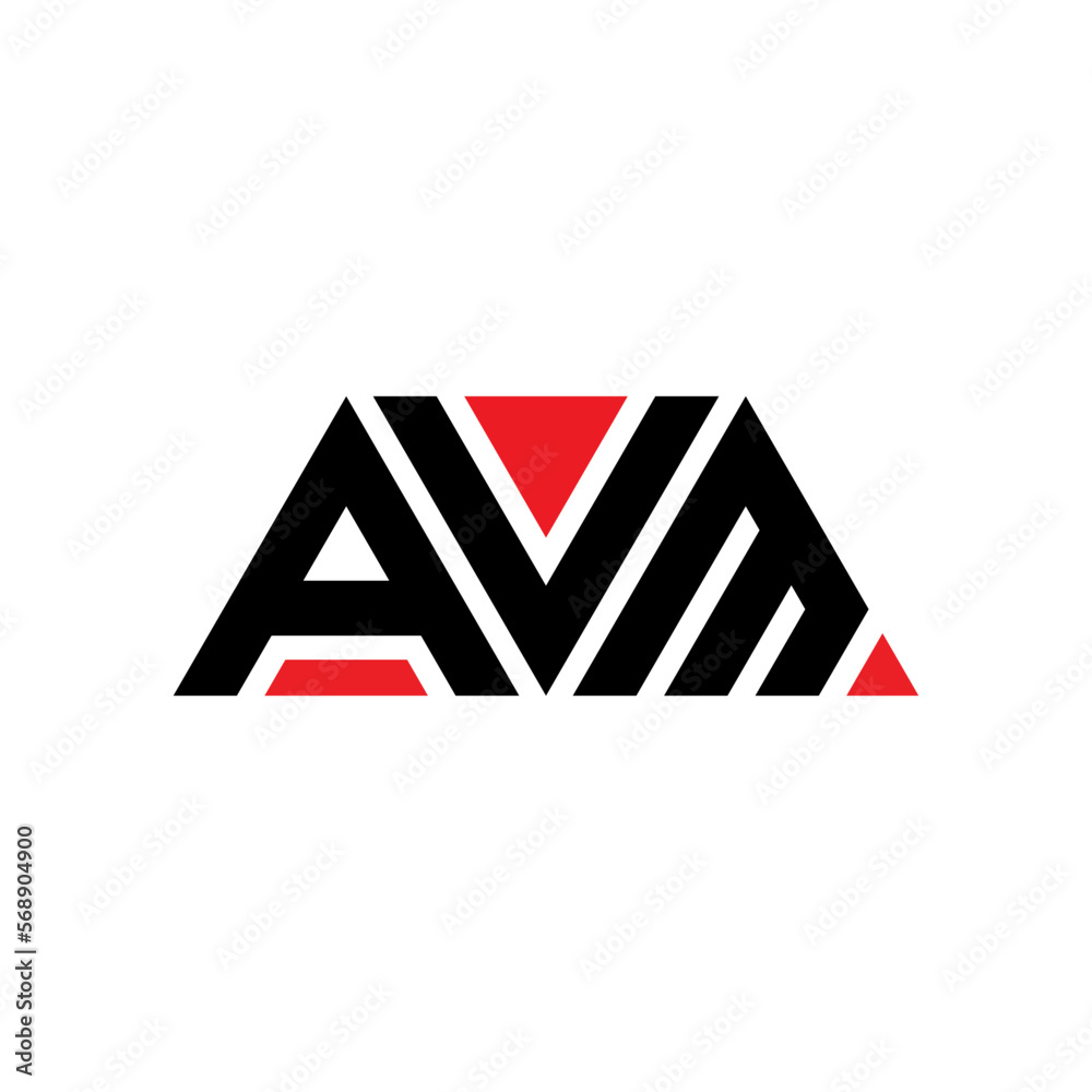 AVM triangle letter logo design with triangle shape. AVM triangle logo ...