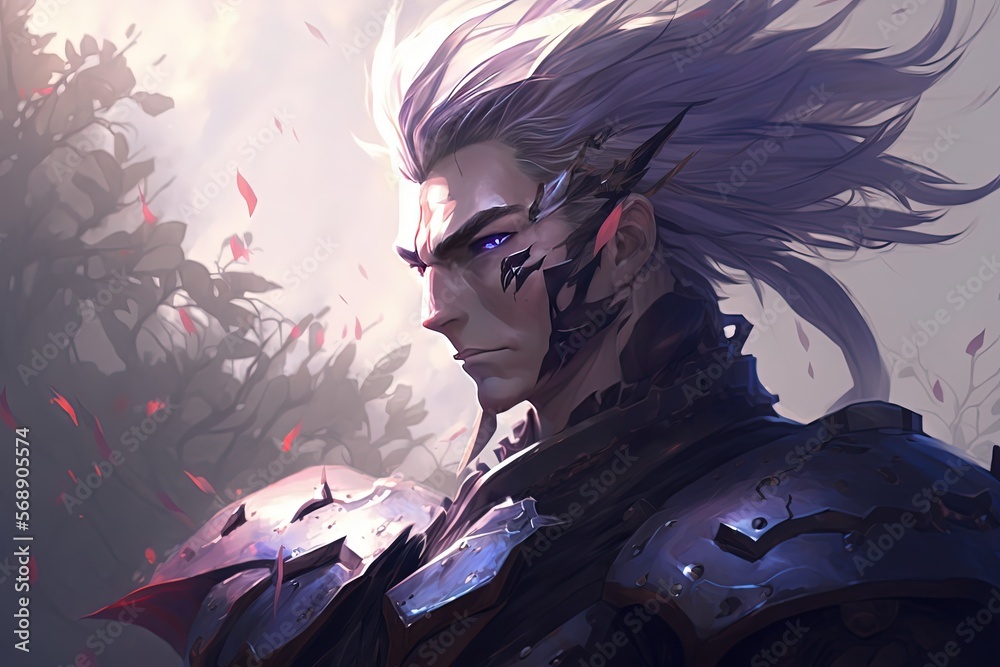 close up portrait illustration of fiction hero character design ...