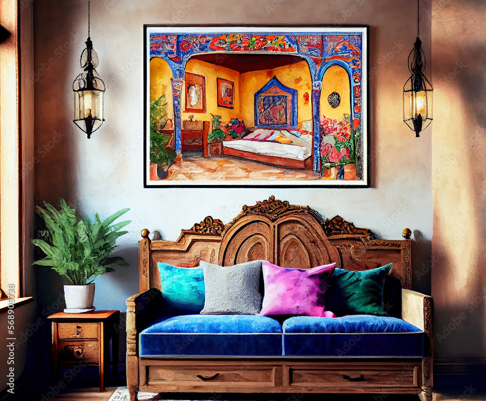 Room interior in Turkish style, showcasing the rich cultural heritage ...