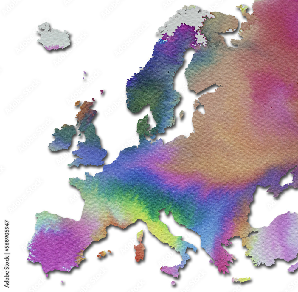 Europe continent map cutout on transparent background, png, with ...