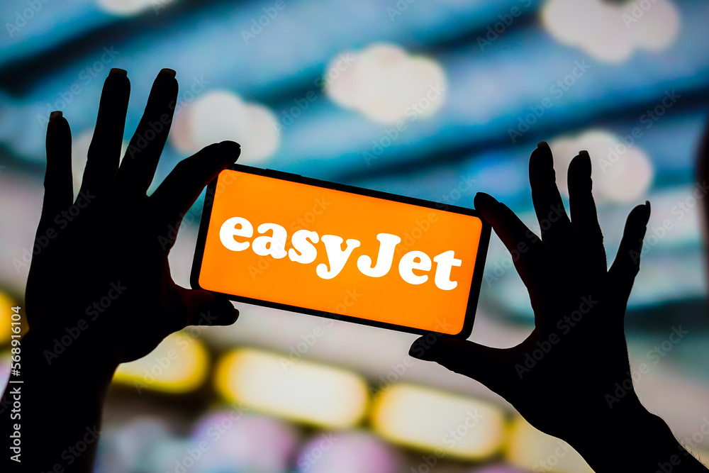 February 6, 2023, Brazil. In this photo illustration, the EasyJet ...