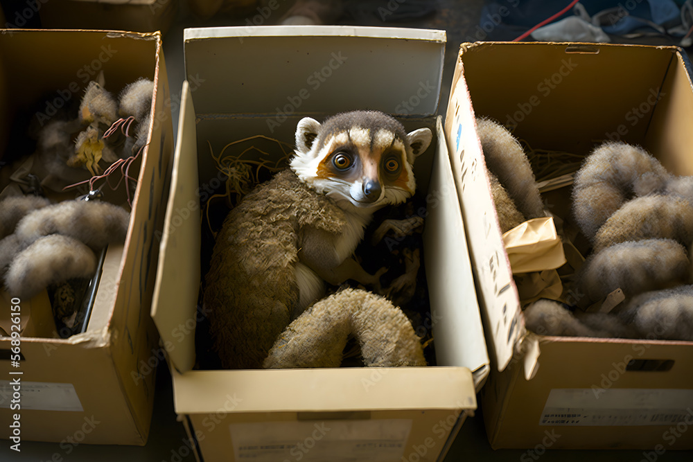 Smuggling exotic mammals in boxes hidden in hiding places, tortured ...