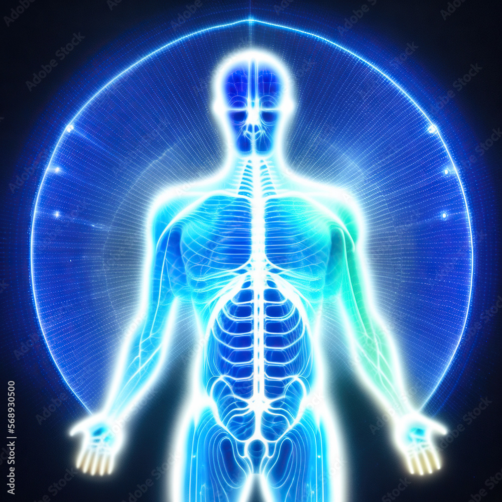 Blue Holographic Display of Human Body with Emphasis on Cellular ...