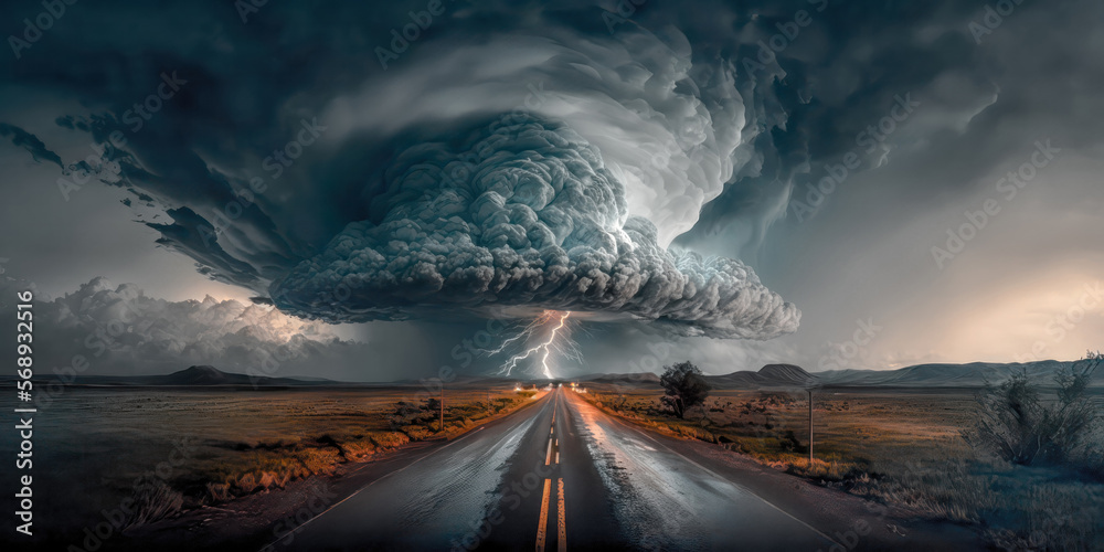 Thunderstorm Abstract Illustration Ai Generative AI Digital Art ...