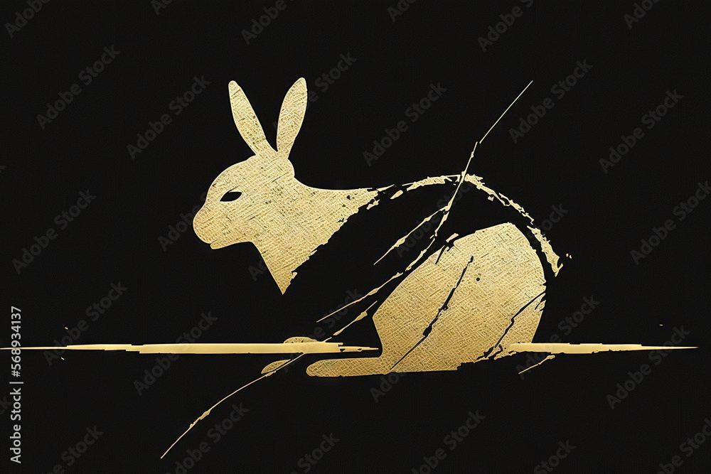 Minimalist Kintsugi Rabbit Background Texture - Kintsugi Animals ...