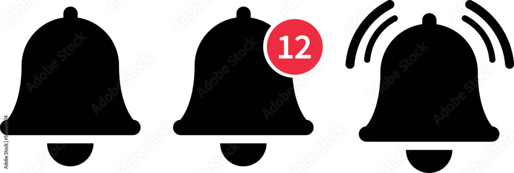 Notification bell icon for incoming inbox message. Vector stock ...