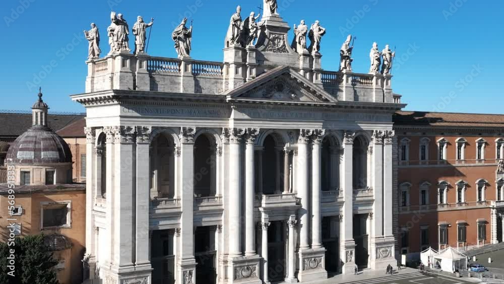 Roma - The facade of St. John Lateran basilica (Basilica di San ...