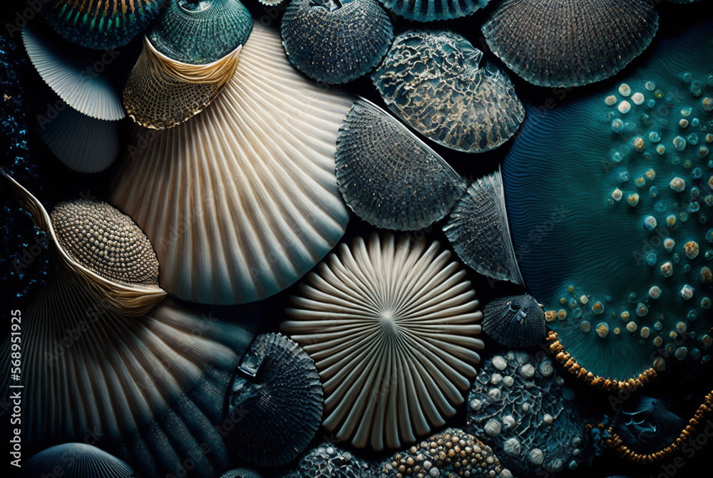 abstract texture of seashell fish scales moss kelp snake skin nautilus ...