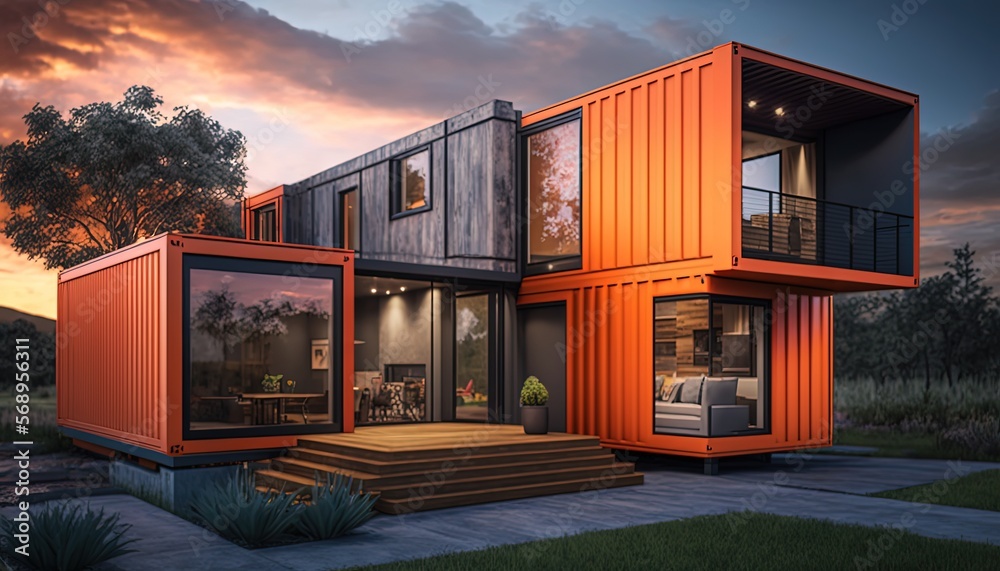 concept of sustainability and recycle ,orange black shipping container ...