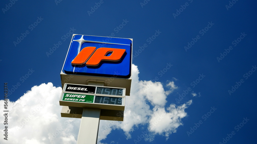 Rome, Italy - August 05, 2022: Italian oil company IP logo and sign ...