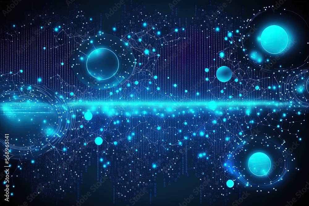 Abstract form with dots and lines representing a digital technology ...