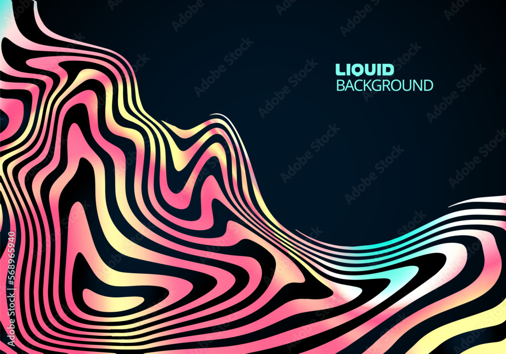 Vector Illustration Of Colorful Psychedelic Flow with Stripes. 3d ...