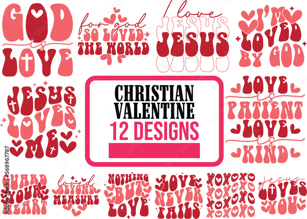 Vintage Christian Valentine Vector Bundle, Valentine Bible, Jesus Loves ...