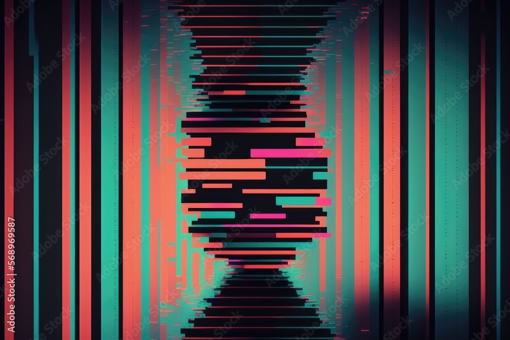 Abstract illustration of distorted tv test color bars. Glitch effect ...