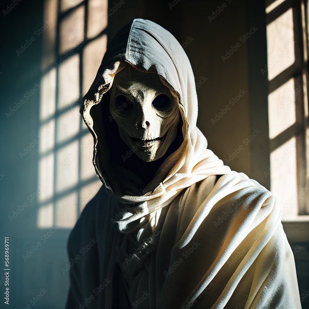 Scary Ghost Horror Character. Generative AI. Stock Illustration | Adobe ...