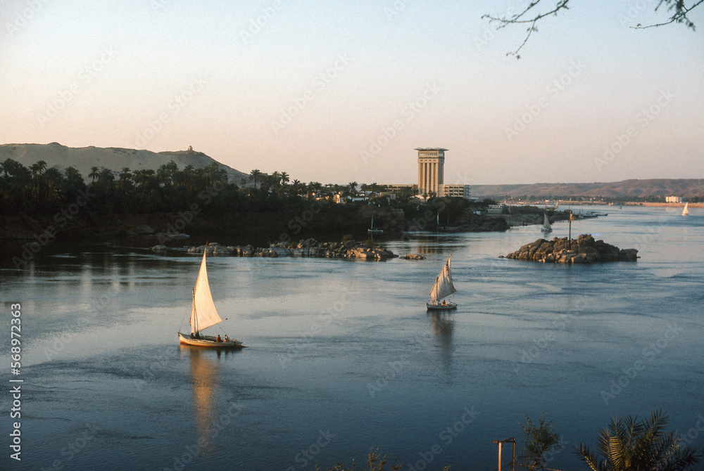 City of Aswan With Nile River in Egypt Stock Photo | Adobe Stock