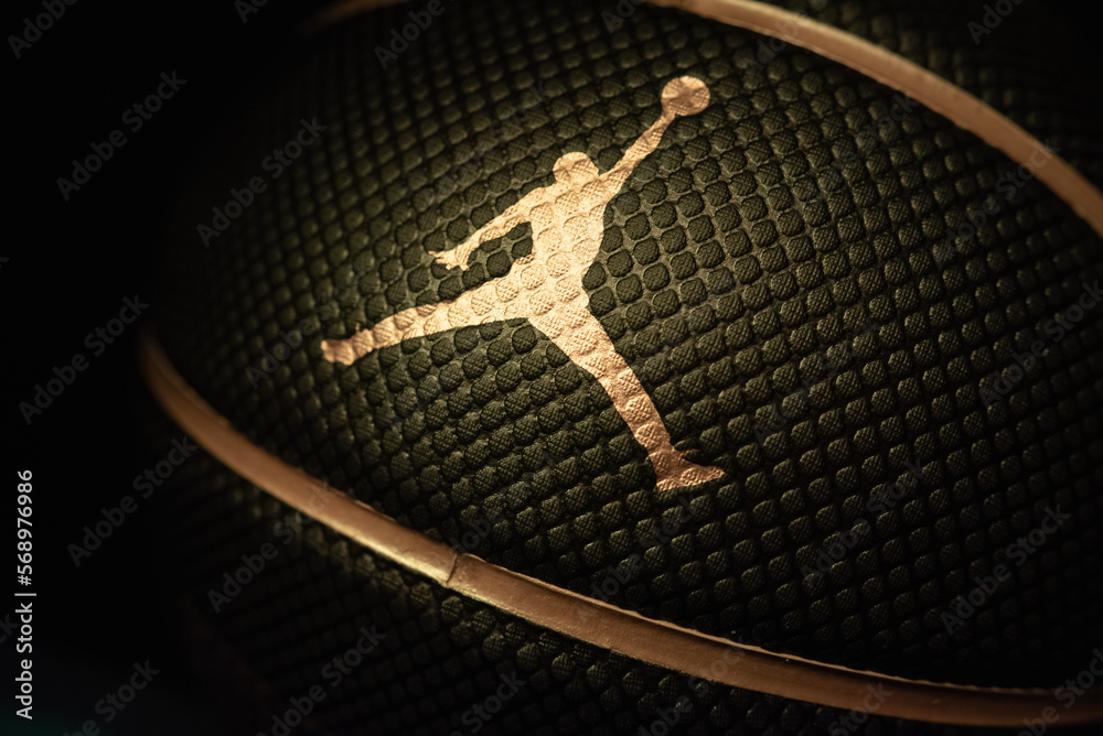 Minsk, Belarus - June 14, 2022. Michael Jordan logo on basketball foto ...