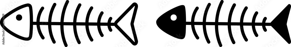 Set of fish bone icons. PNG image Stock Illustration | Adobe Stock