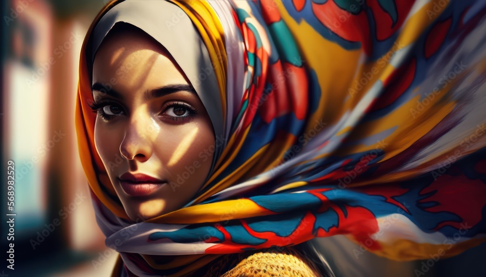 Serious Middle eastern man looking at the camera. generative AI Stock Illustration | Adobe Stock