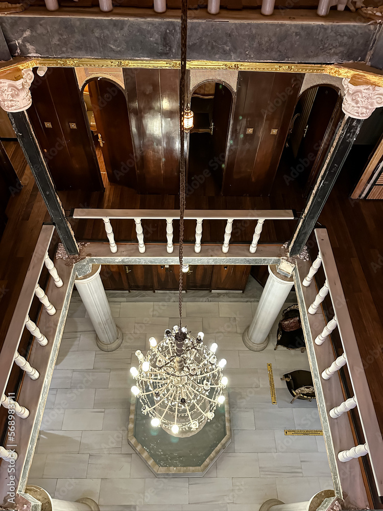 Istanbul, Turkey - 11.01.2023. Inside of Aga Hamami or Aga Turkish Bath ...