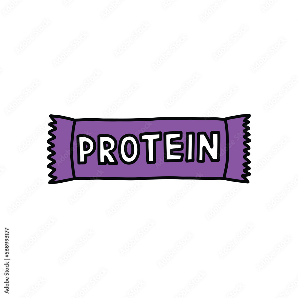 protein bar doodle icon, vector color line illustration Stock Vector ...