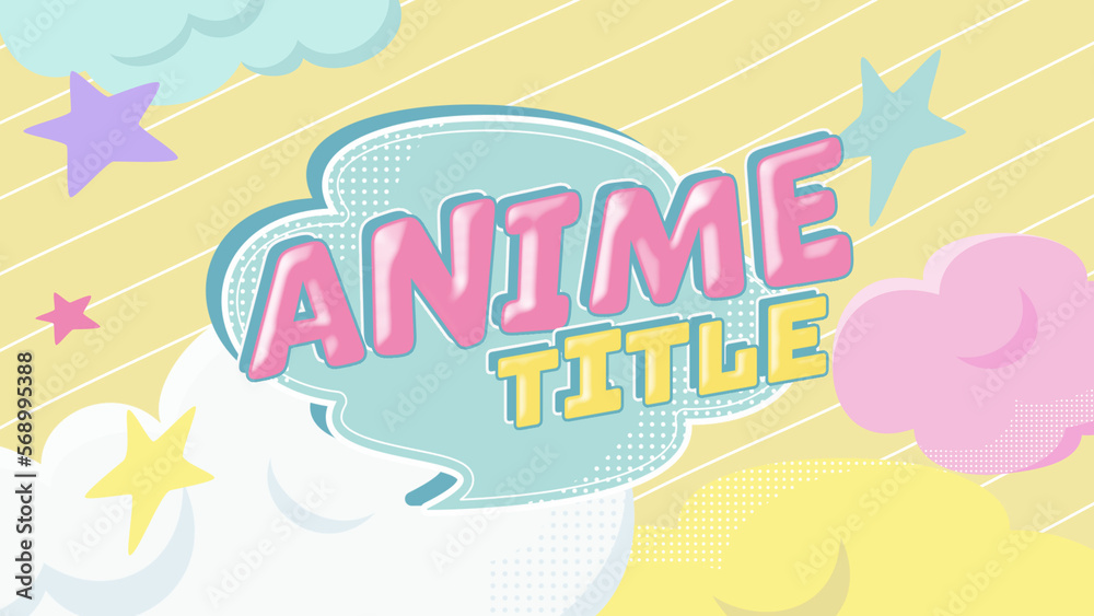 Cute Anime Title Stock Template | Adobe Stock