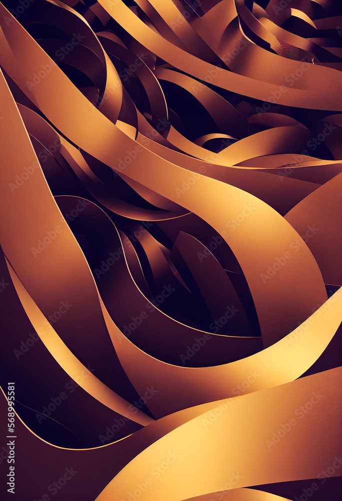 Gold and violet wavy shapes abstract background. Decorative vertical ...