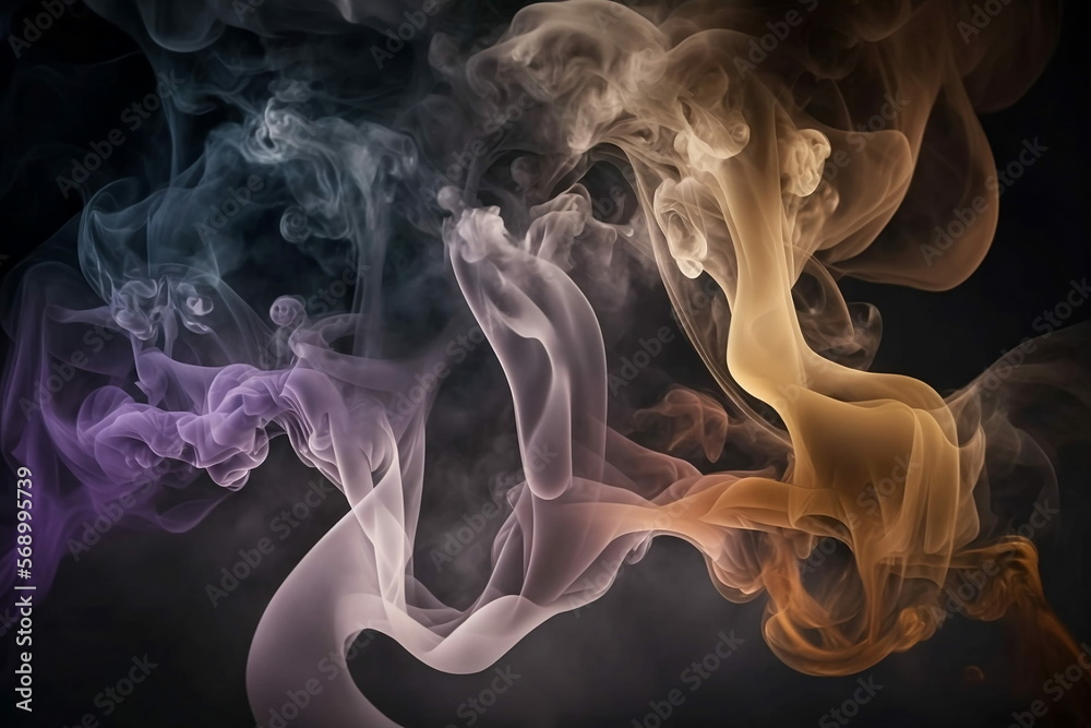 Colored smoke fantsy color fume texture black background wallpaper AI ...