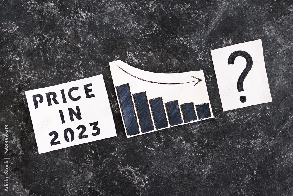 chart showing prices potentially going down in 2023 with question mark ... chart showing prices potentially going down in 2023 with question mark ...