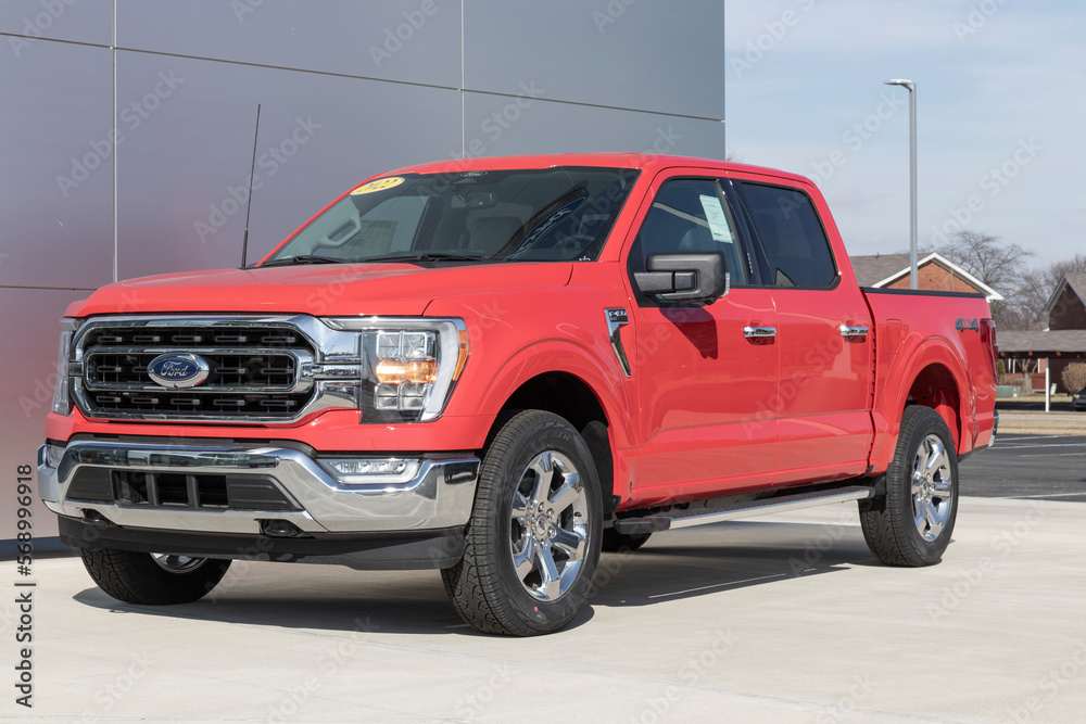 Ford F-150 display at a dealership. The Ford F150 is available in XL ...