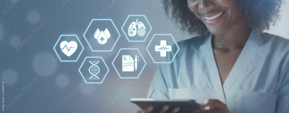 Women in STEM: Black Female Doctor Wearing Lab Coat. African American ...