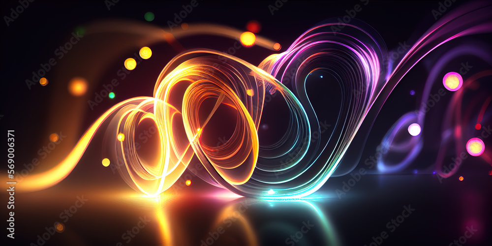 Ultra-wide Desktop Background image of neon light rays with flares and ...