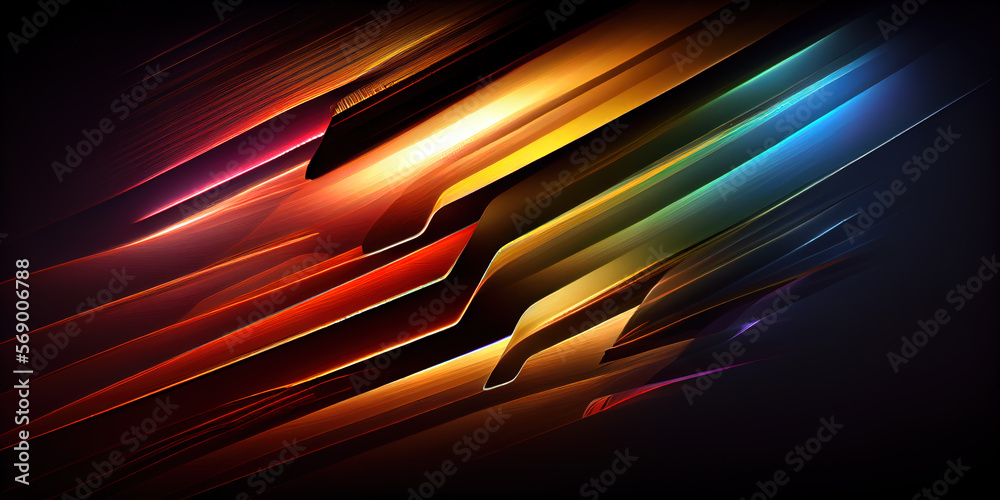 Ultra-wide Desktop Background image of neon light rays with flares and ...