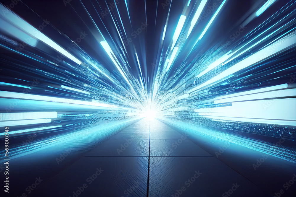 Poster futuristic tunnel background light trails speed light background ...