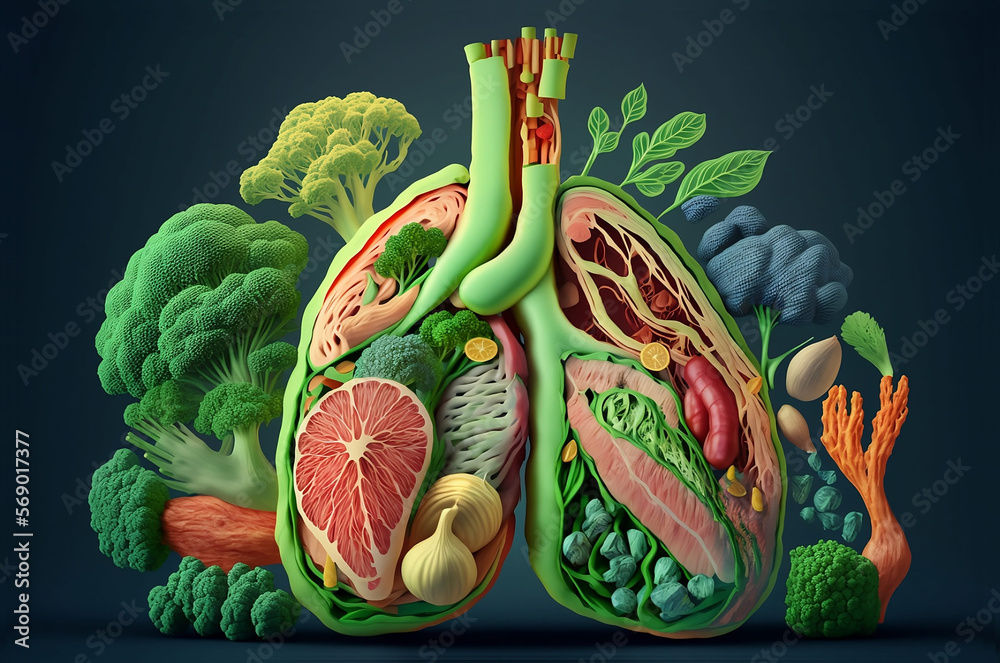 Human Lung Respiratory System Made from Vegetables Positive Thinking ...