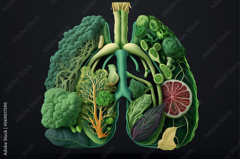 Human Lung Respiratory System Made from Vegetables Positive Thinking ...