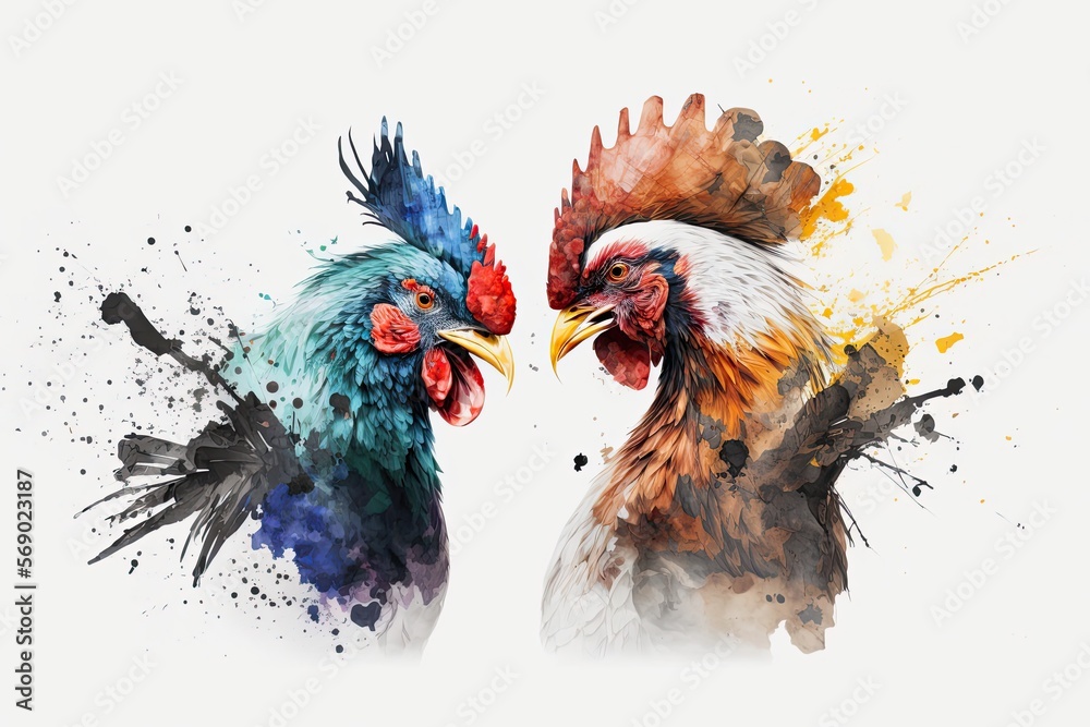 cockfighting Stock Illustration | Adobe Stock