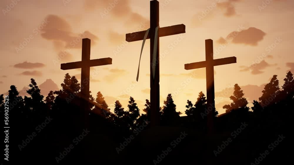 Vídeo do Stock: Sacred religious crosses with rays of sun at jerusalem ...