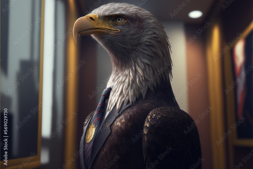 eagle animal in suit, isolated, business, personality type, animal ...