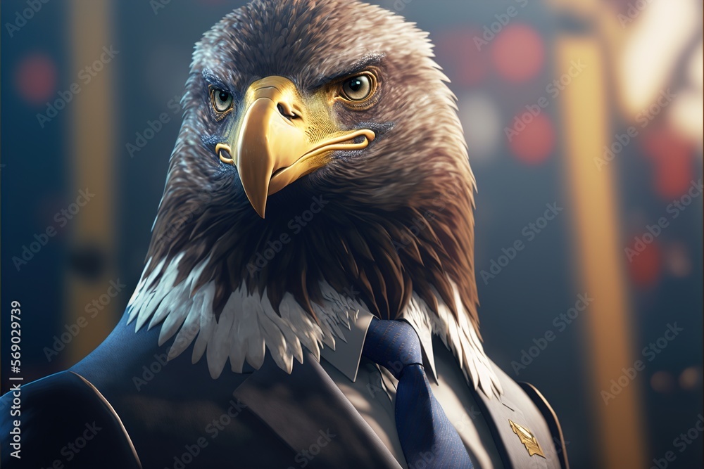 eagle animal in suit, isolated, business, personality type, animal ...