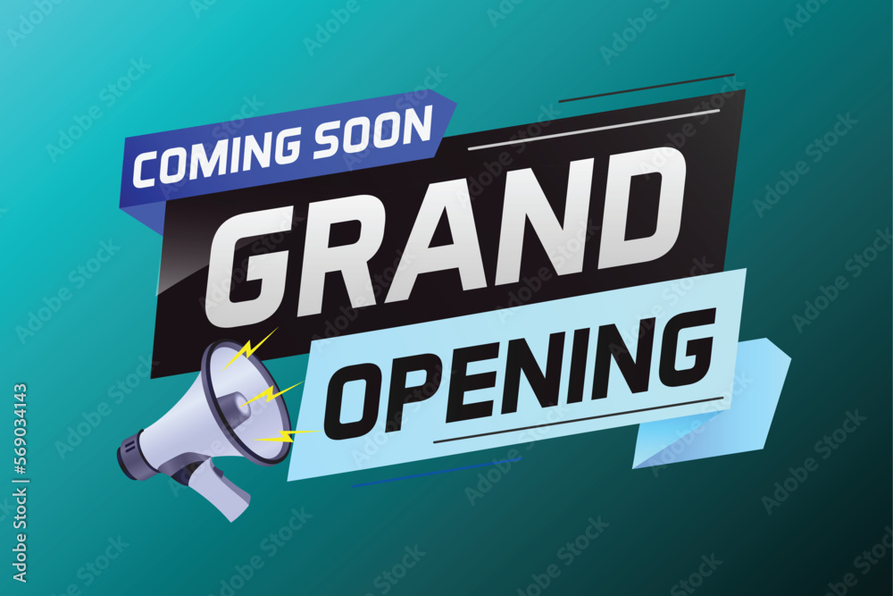 coming soon grand opening word concept vector illustration with ...