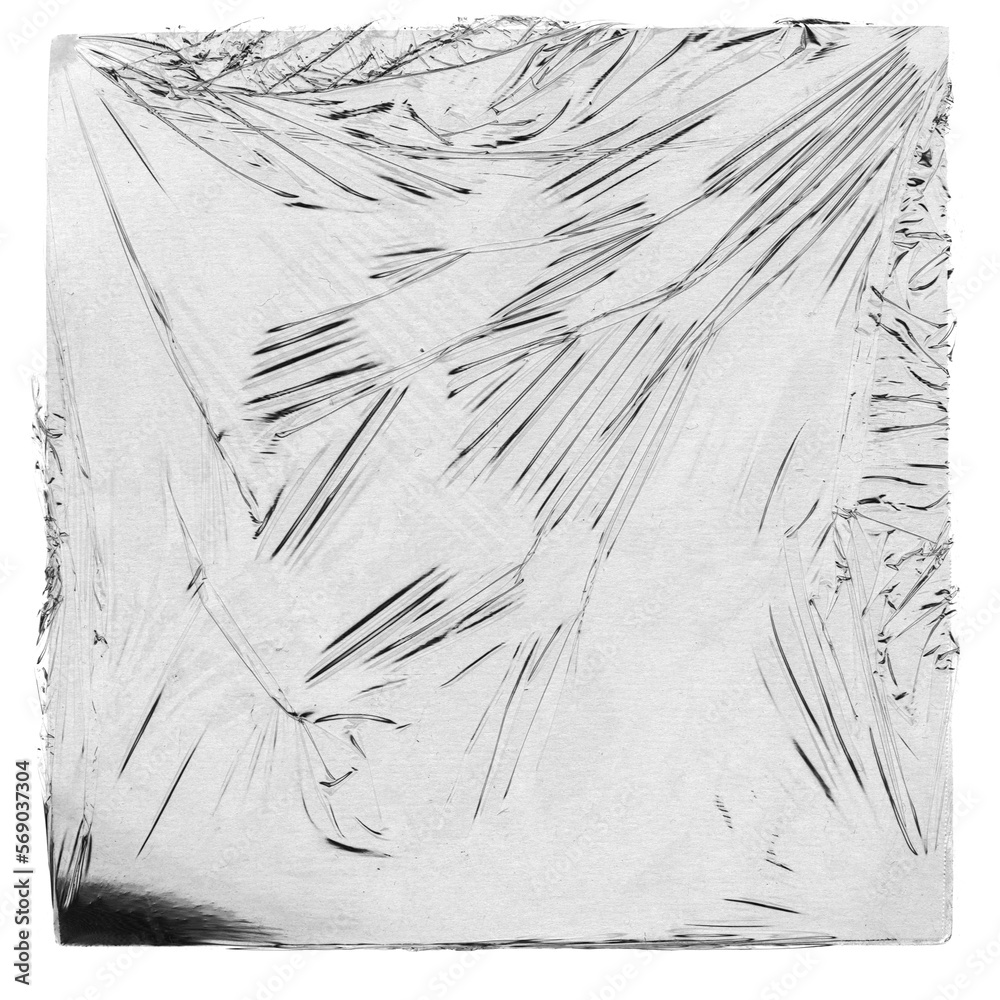 Wrinkled plastic wrap texture on transparent background wallpaper ...