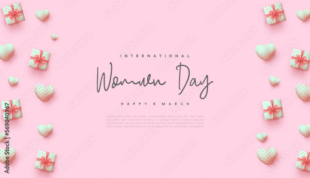 Beautiful and beautiful pink women day background for celebration ...