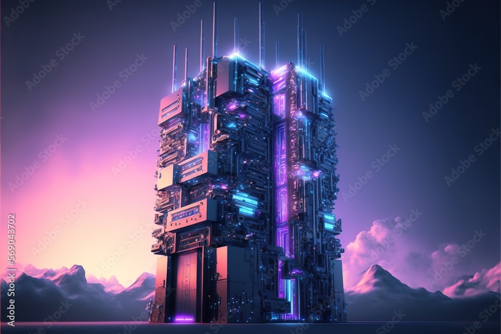 Insights into a futuristic server room created with generative ai ...