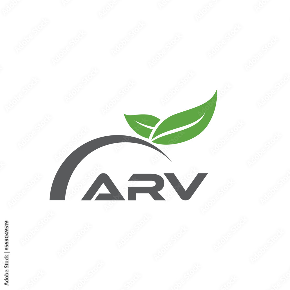 ARV letter nature logo design on white background. ARV creative ...