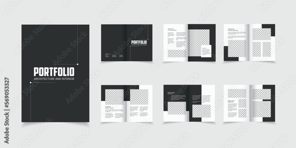 Architecture and interior portfolio layout design, a4 standard size ...