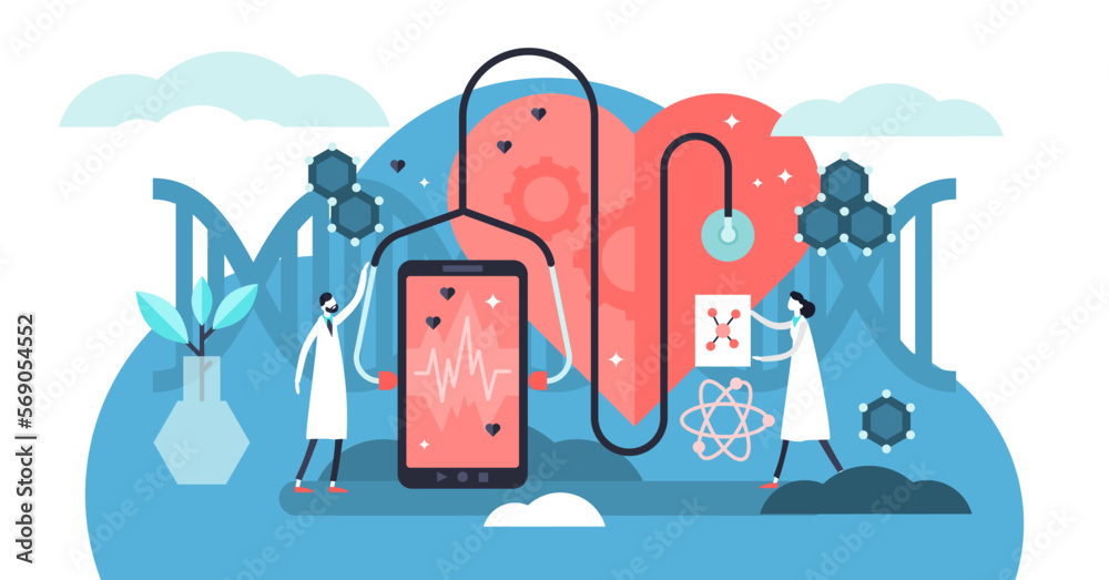 Biotechnology illustration, transparent background. Tiny DNA biology ...